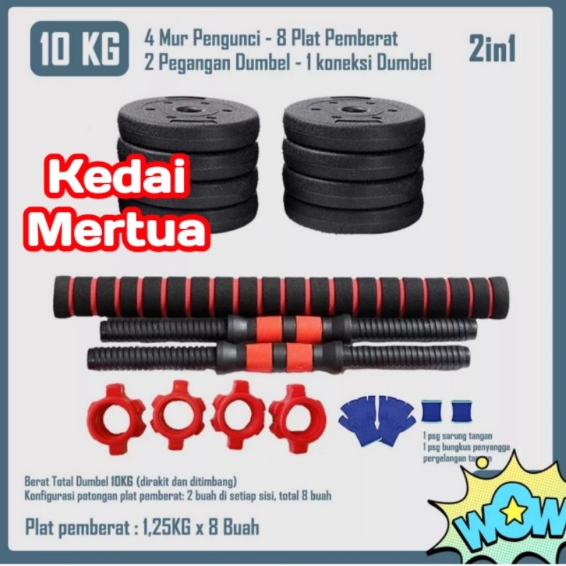 Jual Barbel Dumbbell 10 Kg Fullset Angkat Barbel Latihan Beban Dumbbell Fullset 10 Kg | Shopee ...