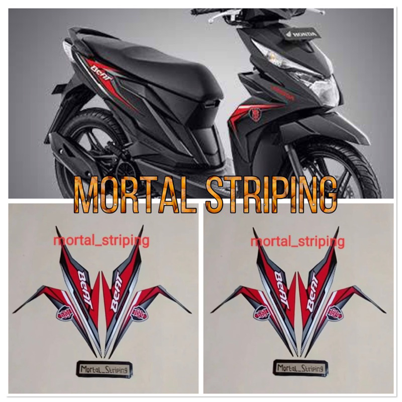 Jual STIKER STRIPING LIS BODY BEAT FI ESP 2019 HITAM MERAH | Shopee ...