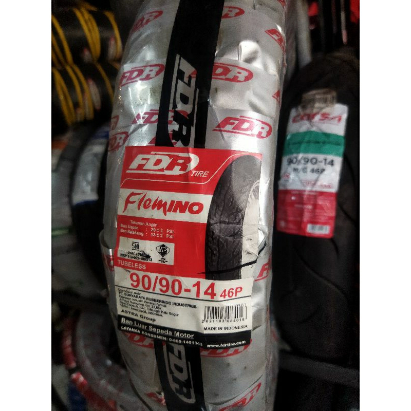 Jual PAKET Ban FDR 80/90-14 dan 90/90-14 Tubeless Flemino Flemmo ...