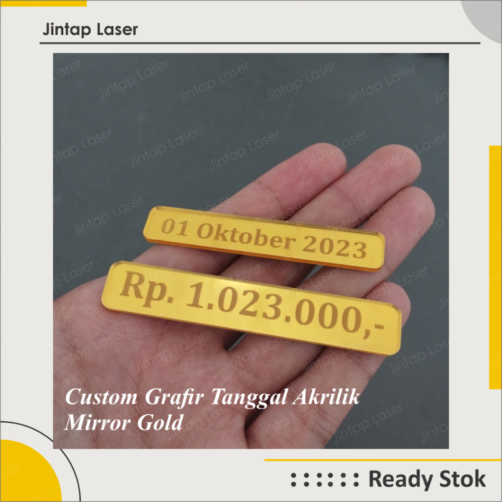 Jual Custom Grafir Nama Tanggal Nominal Mahar Akrilik Mirror Gold ...