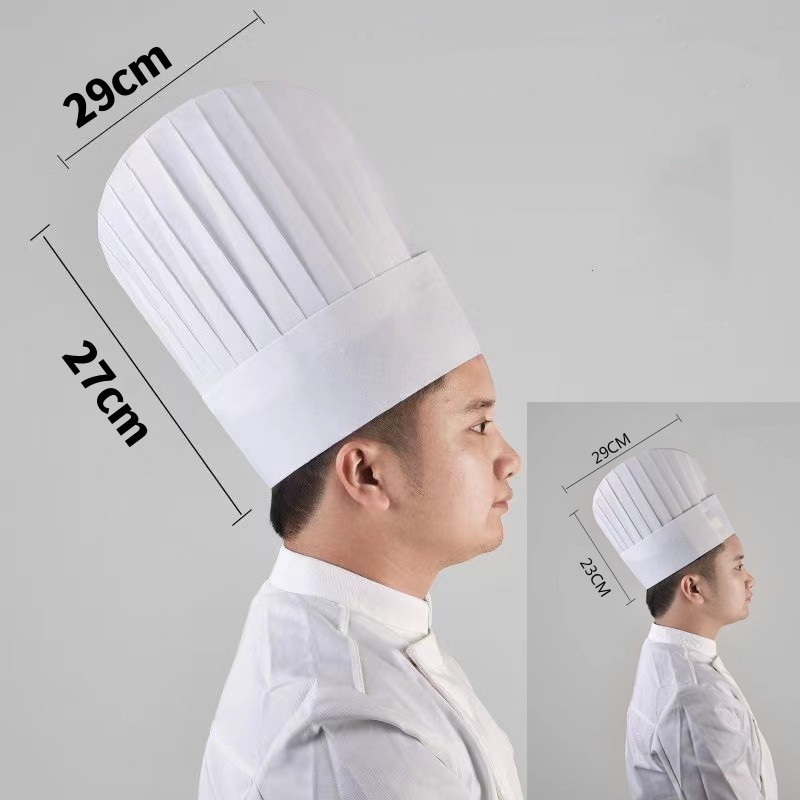 Jual 10 buah/set Topi Koki Kertas Viscose Topi Chef Topi Chef Bahan Kertas Oval 23cm 29cm ...