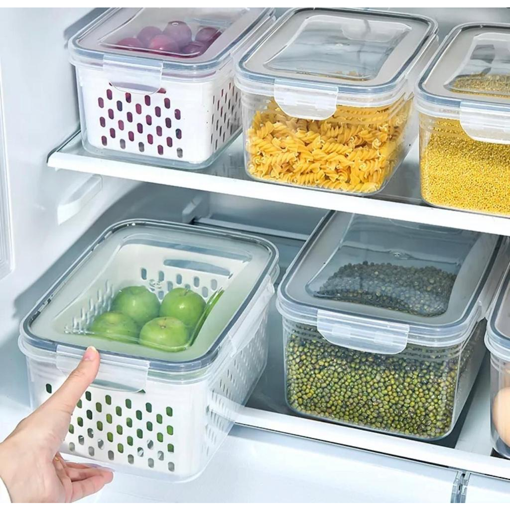 Jual STV Isi 3 pcs Wadah Kontainer Makanan Dengan Saringan Tempat ...