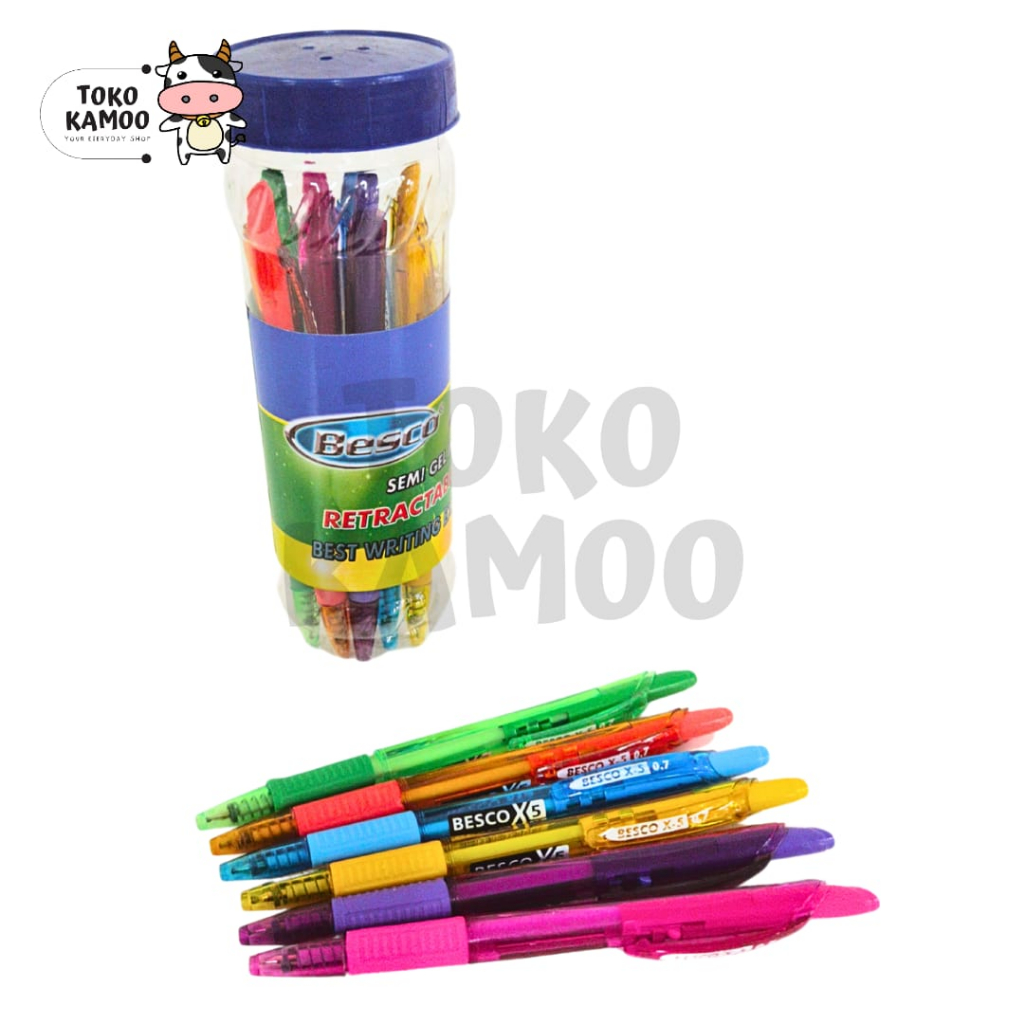 Jual Ballpoint Semi Gel Besco X-5 Tabung - Hexagonal Pen Ballpoint ...