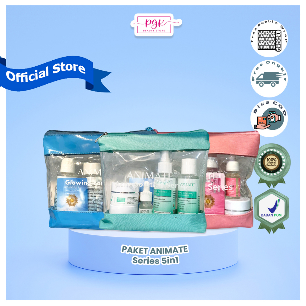 Jual PAKET ANIMATE Whitening Series 5in1 / Glowing Barrier Series 5in1 ...