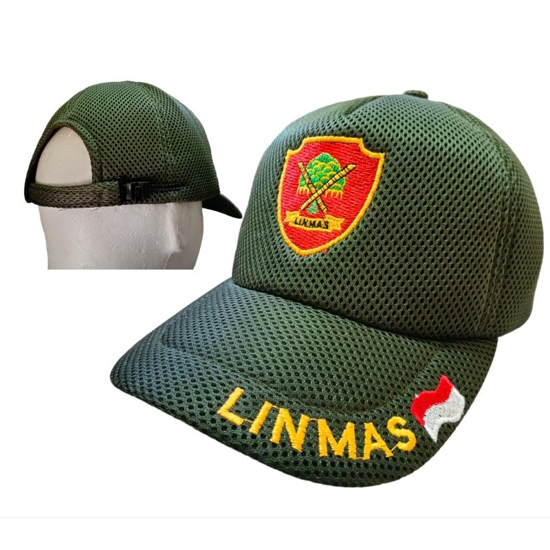 Jual topi dinas linmas jaring warna hijau | Shopee Indonesia