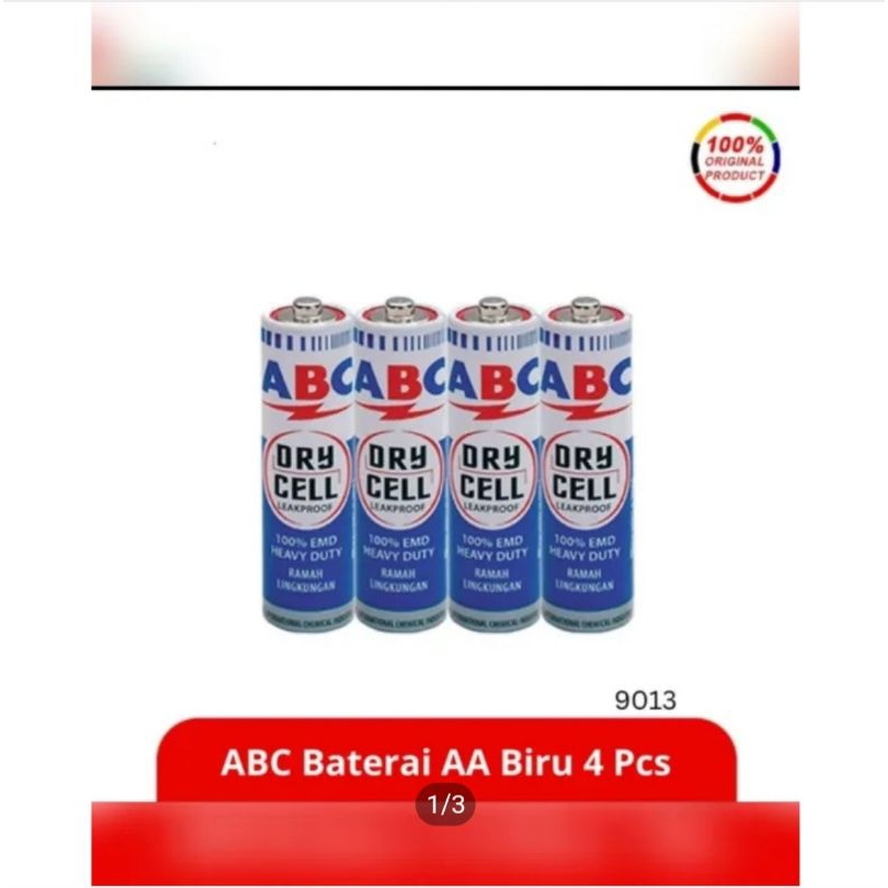 Jual BATERAI ABC R06 AA BIRU KEMASAN 4 PCS ORIGINAL 100% | Shopee Indonesia