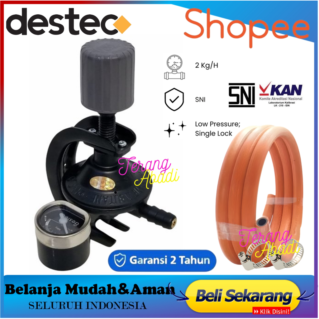 Jual Destec COM-U12RM+Selang Gas Oren 2M + 2 Klem Regulator Gas Tekanan ...