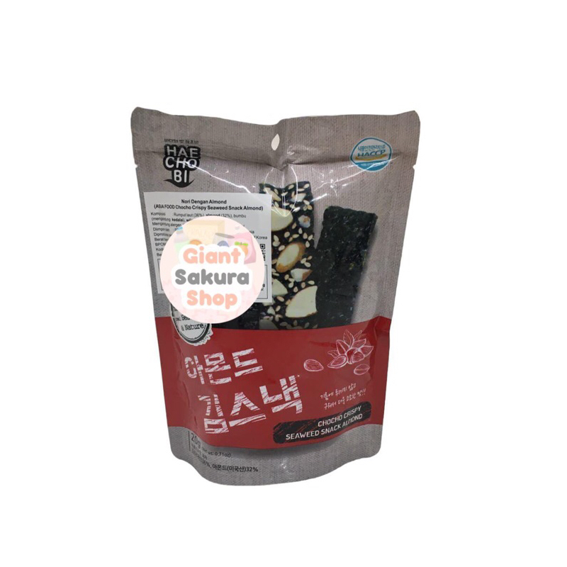 Jual Hae Cho Bi Choco Crispy Seaweed Snack Almond / nori / rumput laut ...