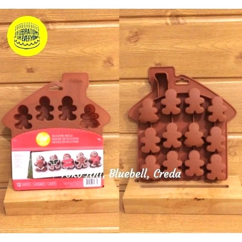 Jual Wilton Silicone Bakeware Mini Gingerbread Boy, 12 Cavity ( 2105 ...