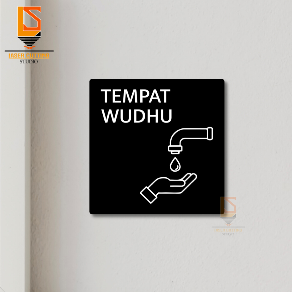 Jual Sign Akrilik Tempat wudhu Minimalis | Akrilik Sign Board UV Print ...