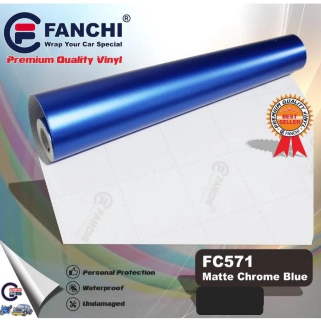 Jual Sticker Fanchi FC571 Matte Chrome Blue biru Metallic Metalik Doff ...