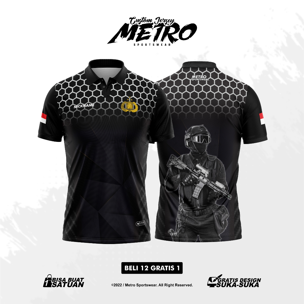 Jual Jersey Polisi Densus 88 Intel Design Custom Satuan Full Printing ...