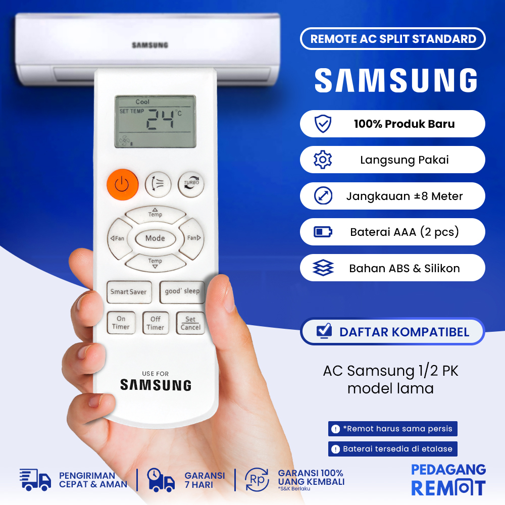 Jual Remot Remote AC Samsung Split Standard 1/2 PK Model Lama | Shopee ...