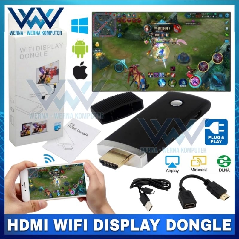 Jual HDMI WIFI Wireless Display dongle adapter 2,4G mirascast , DLNA ...