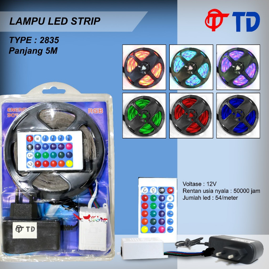 Jual Lampu LED STRIP DENGAN REMOTE SET 5M | Shopee Indonesia