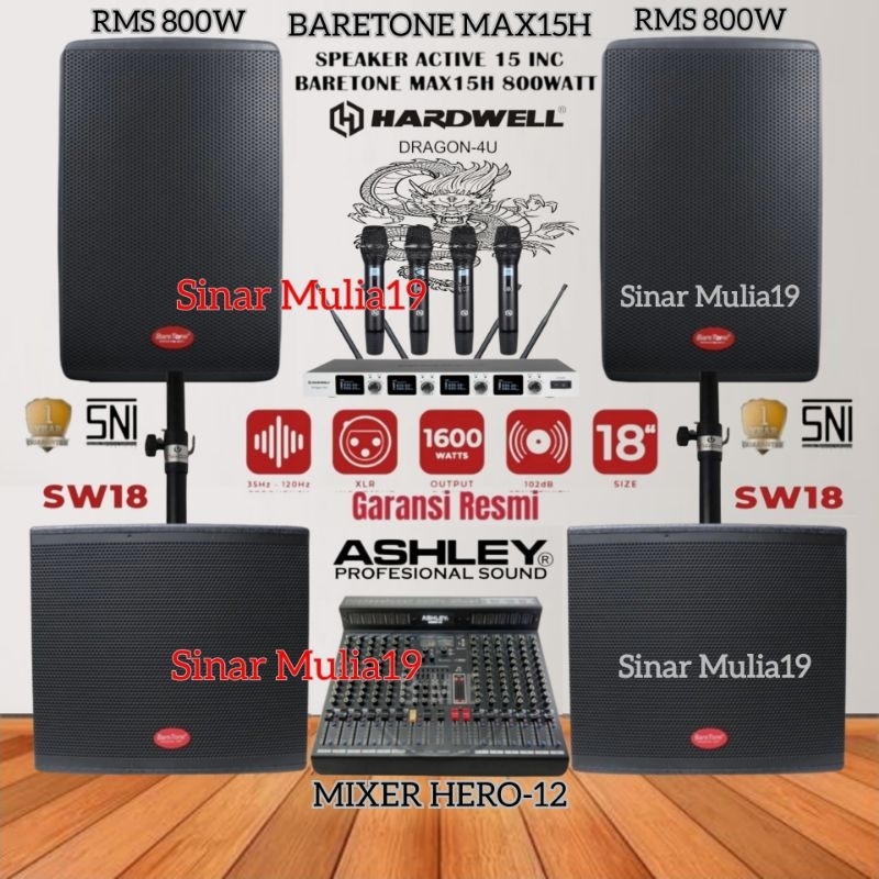 Jual Paket Sound System Outdoor 2 Pcs Subwoofer 18 Inch BareTone SW18 ...