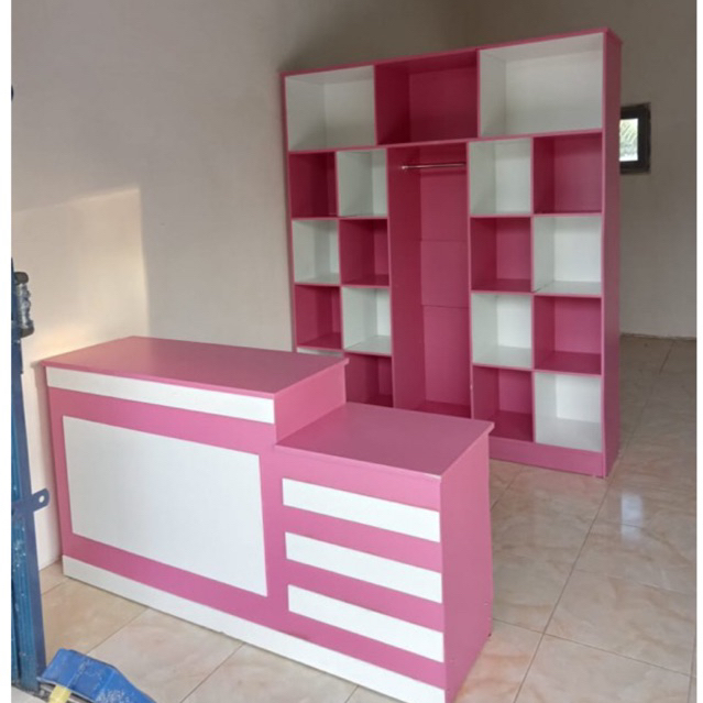 Jual RAK LAUNDRY SET / MEJA KASIR MINIMALIS TOKO SERBA GUNA / RAK ...