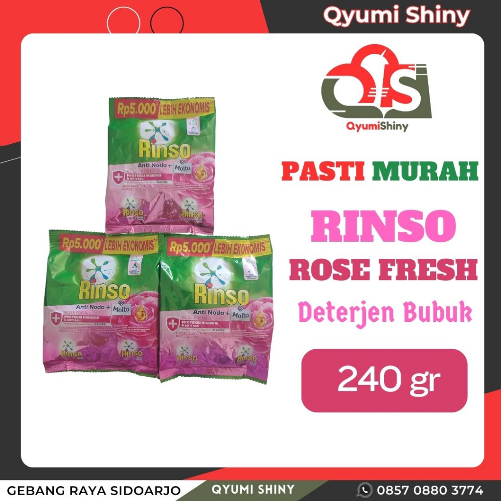 Jual Rinso Molto Detergen Bubuk 5000 an / 195gr / Anti Noda dan Bau ...