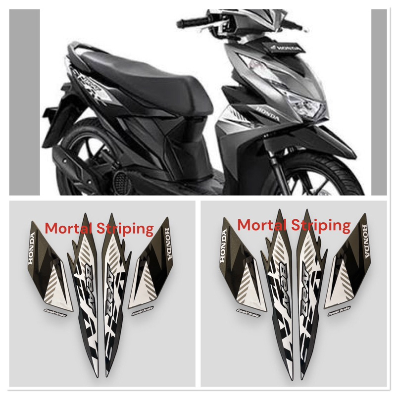 Jual STIKER STRIPING LIS BODY HONDA BEAT FI CBS 2023 SILVER HITAM ...