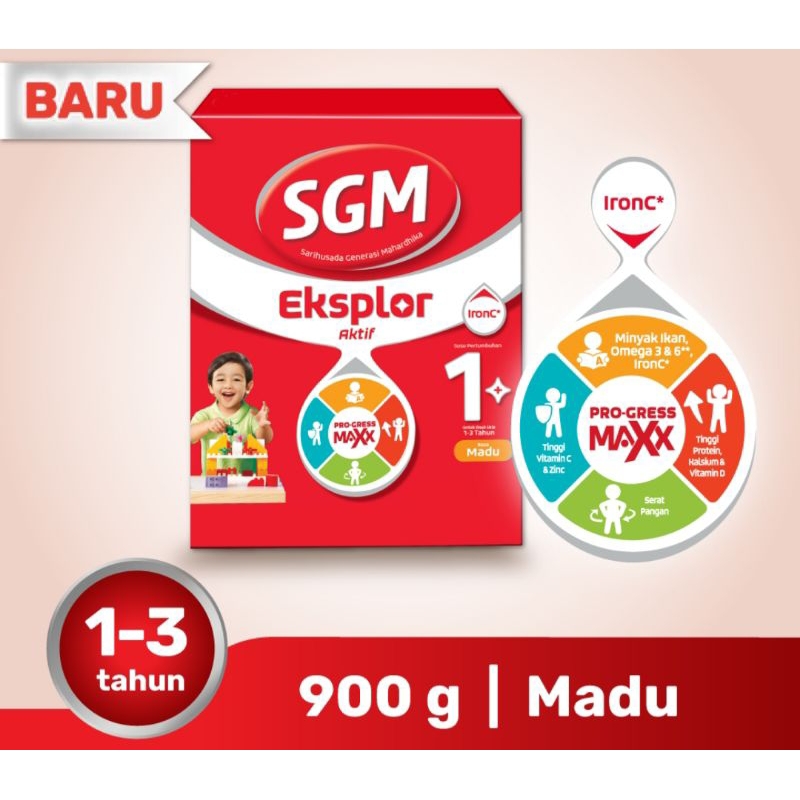 Jual SGM Explore 1+ Pro-GressMax Madu Susu Formula (900 Gram) | Shopee ...