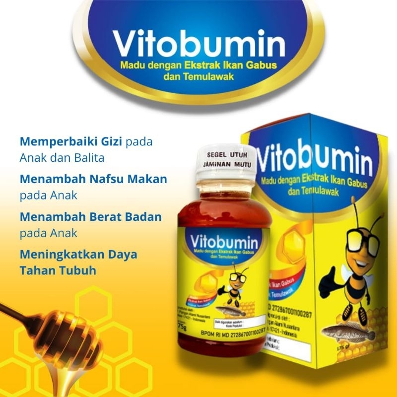 Jual Madu Vitobumin plus Ikan Gabus Temulawak Pegagan Kecerdasan ...