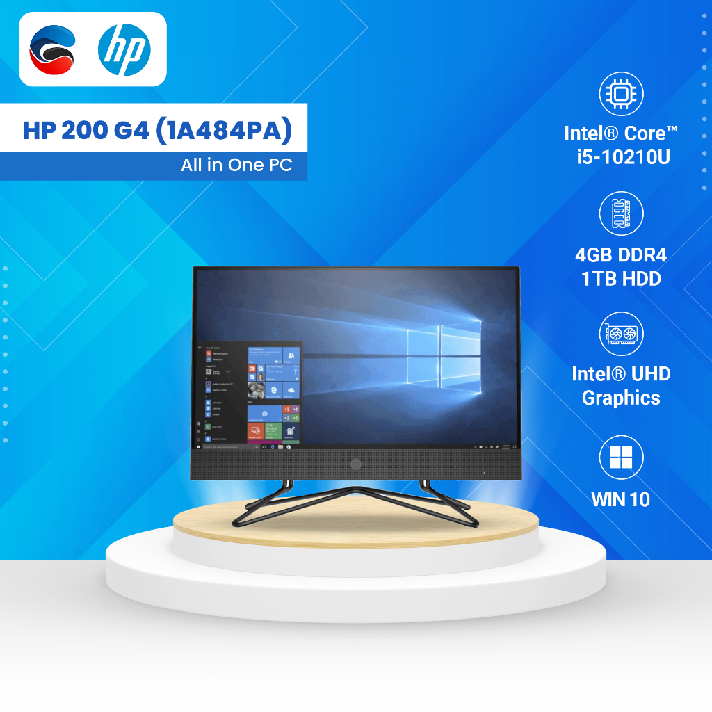 Jual HP PC AIO 200 G4 All in One Intel Core i5 1021U FHD 4GB 1TB HDD ...