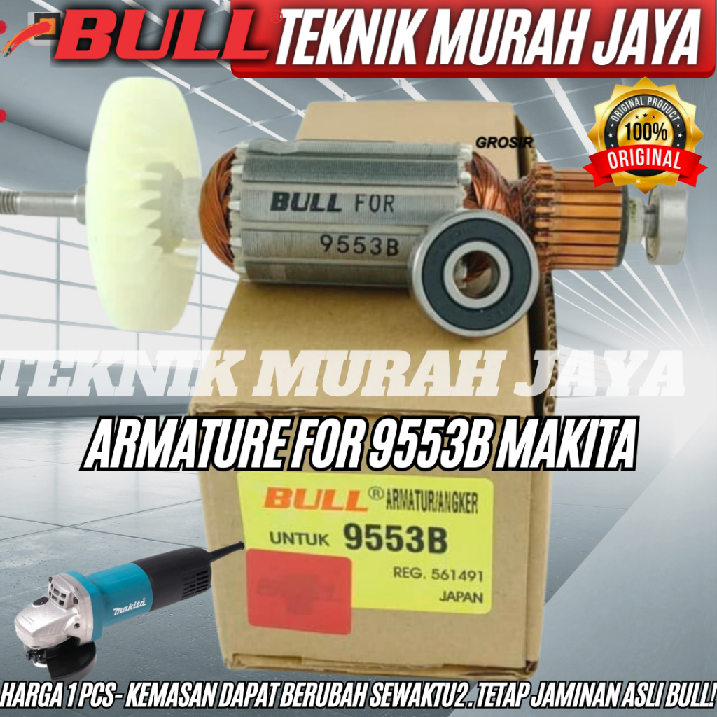 Jual BULL Armature angker 9553B for Mesin Gerinda Makita 9553 B ...