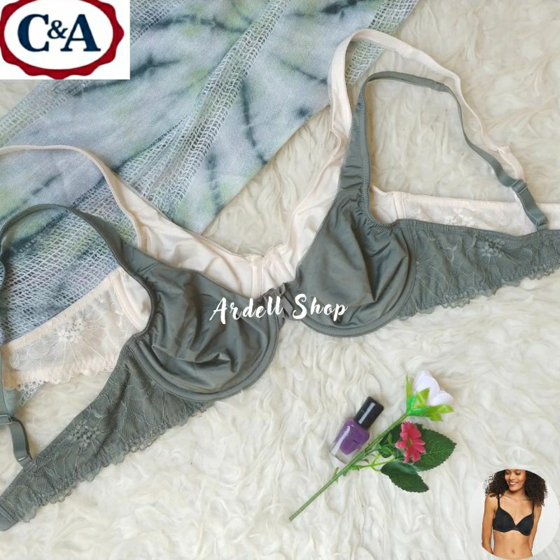 Jual CC BRA WANITA KAWAT TANPA BUSA C&A POLOS RENDA LIST CUP 34B WLL ...