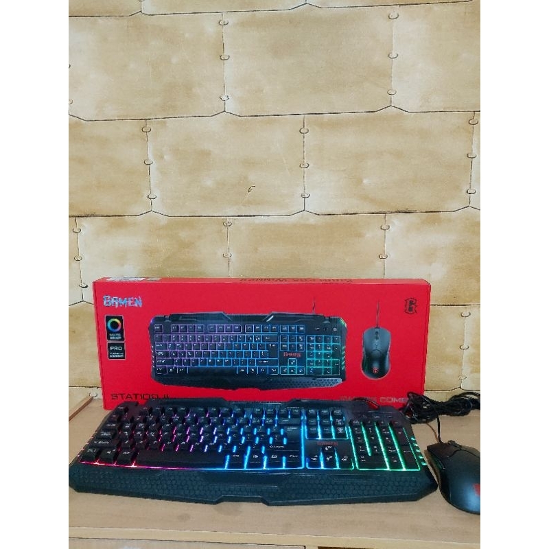 Jual GAMEN Gaming Led Backlit Mouse Keyboard Combo STATION ll Black Ori ...