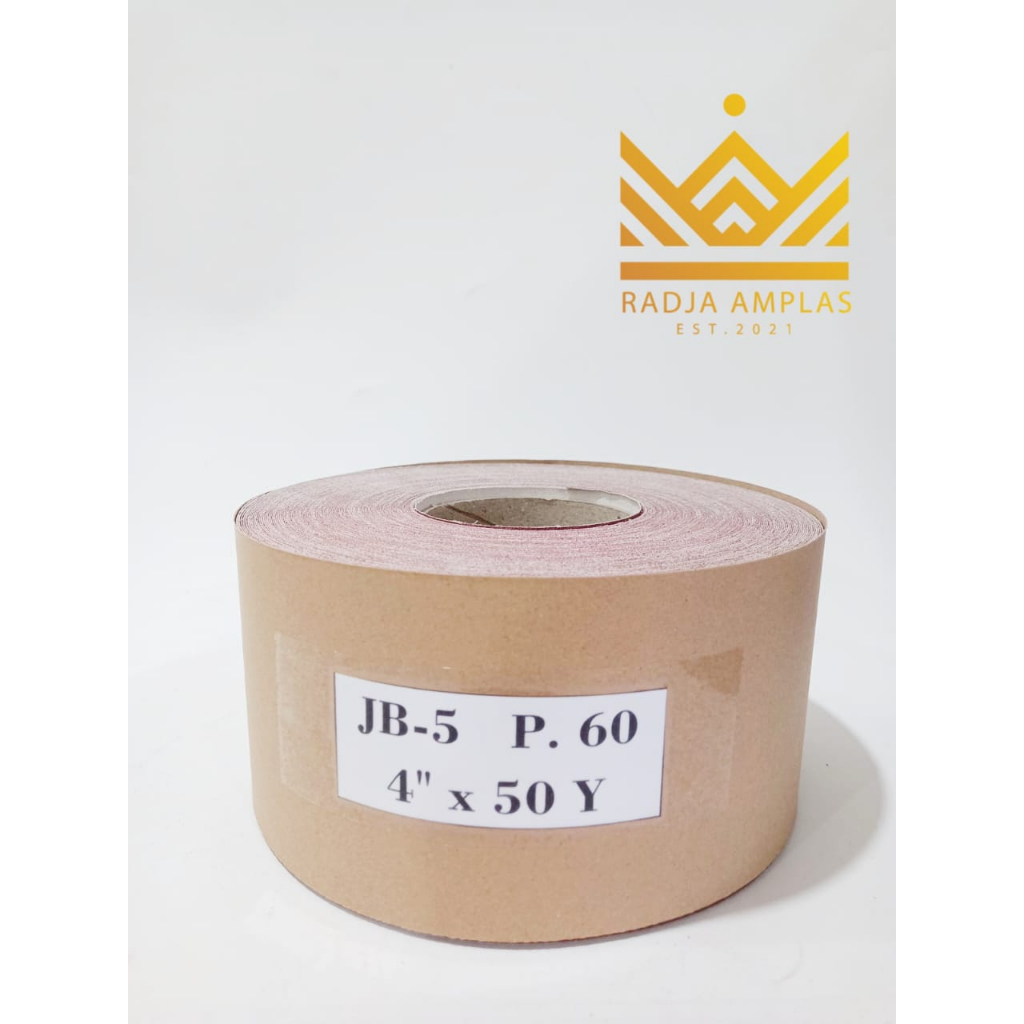Jual Amplas ROLL Kain JB5 grit 60 4Inch x 50Yard ASLI | Shopee Indonesia