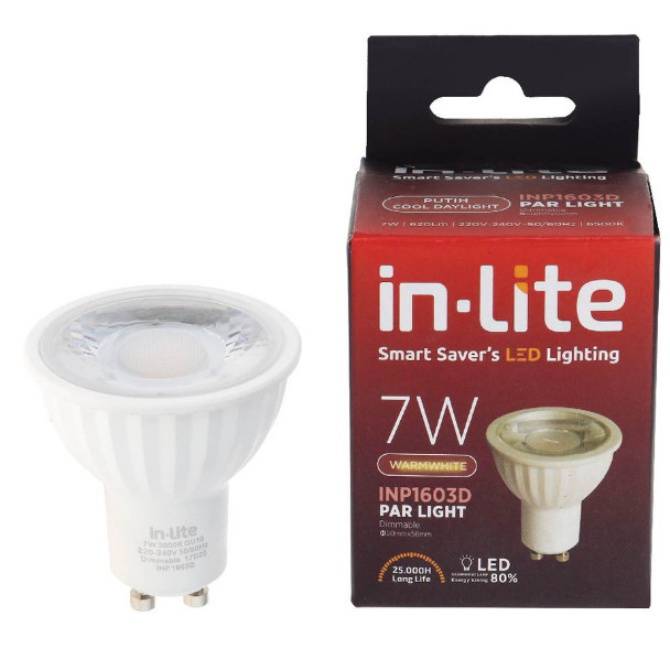 Jual InLite LED Lampu Sorot PAR 16 7 Watt GU10 Dimmable | Shopee Indonesia