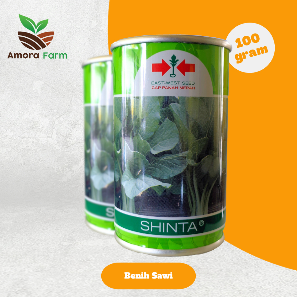 Jual Benih Sawi Hijau Caisim SHINTA 100 Gram Kemasan Kaleng Cap Panah ...