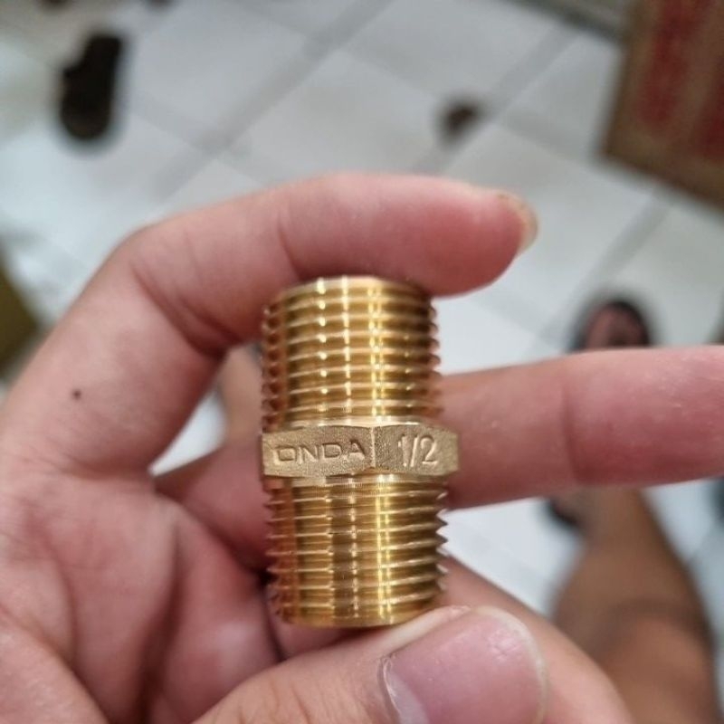 Jual DOUBLE NIPPLE KUNINGAN BRASS 1/2" ONDA / DOBEL NEPEL KUNINGAN BRASS ONDA 1/2" INCH | Shopee ...