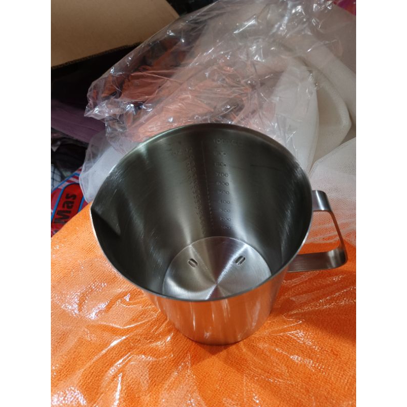 Jual Gelas Ukur Gelas Takar Stainless 1Liter / 1000Ml Tebal Measuring ...
