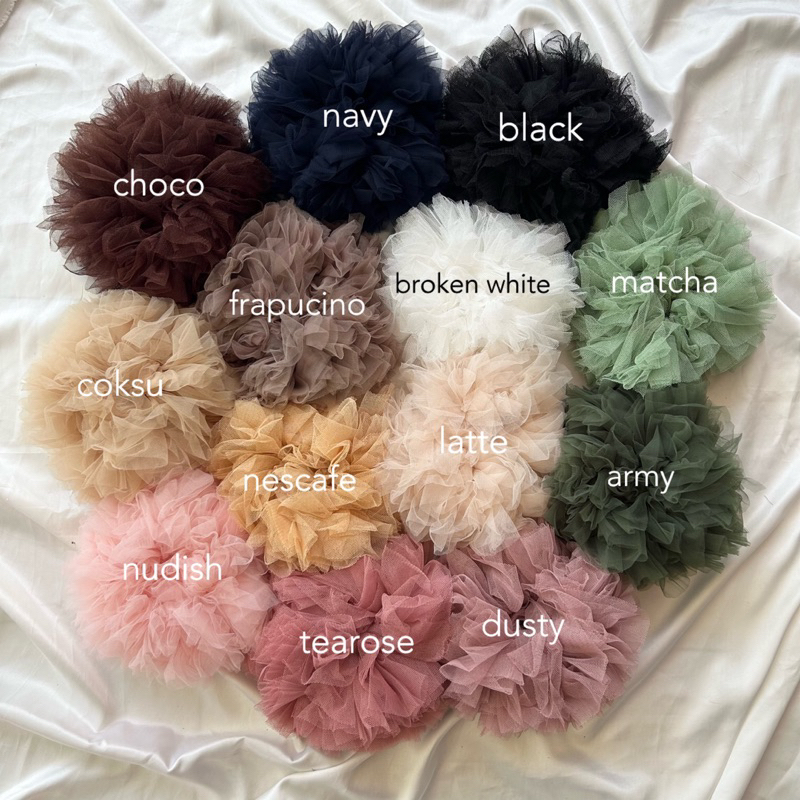 Jual Scrunchie Tile Jumbo 20cm / Scrunchie Polos Jumbo / Ikat Rambut ...