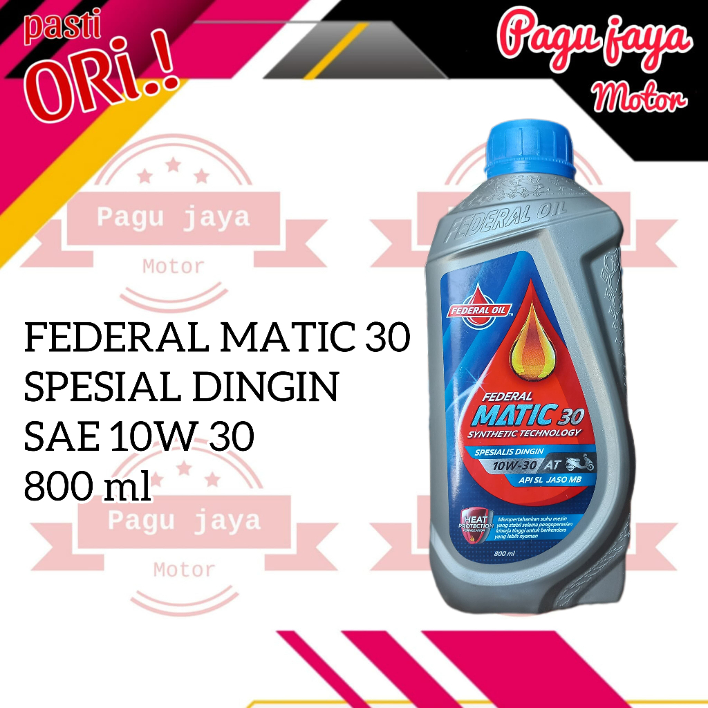Jual FEDERAL MATIC OIL SPESIAL DINGIN (silver) 800ml SAE 10W 30 OLI ...