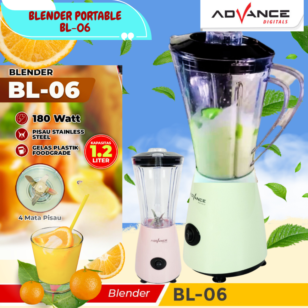 Jual Advance BL06 Blender 1.2 Liter Multifungsi daya Hemat 180 Watt Sudah Foodgrade Garansi ...