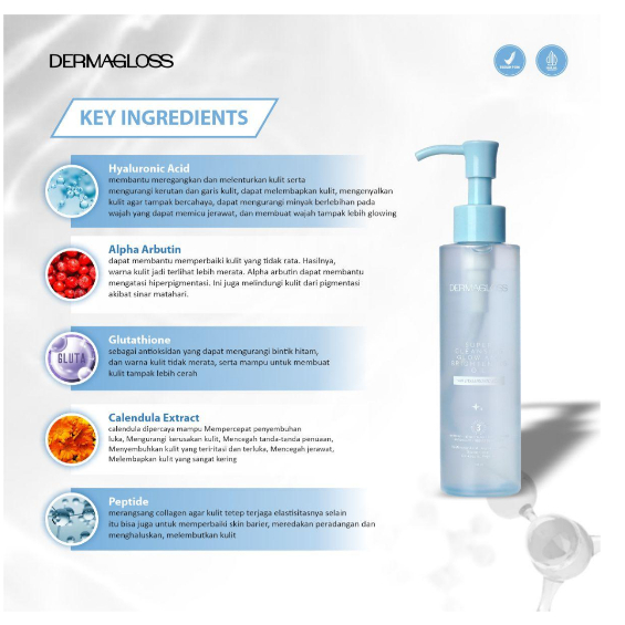 Jual SUPER CLEANSING GLOW & BRIGHT OIL WITH HYALURONIC | DERMAGLOSS ...