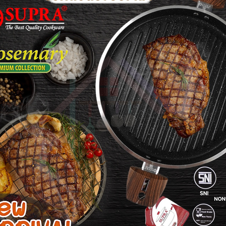 Jual panggangan bulat bbq grill 32cm semi cast supra / round grill marble anti lengket ...