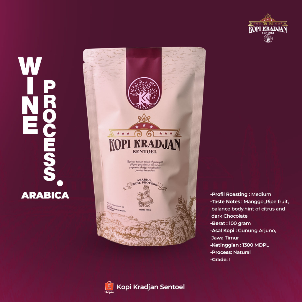 Jual Wine Coffee, Kopi Arabica Wine kemasan 100gr | Shopee Indonesia