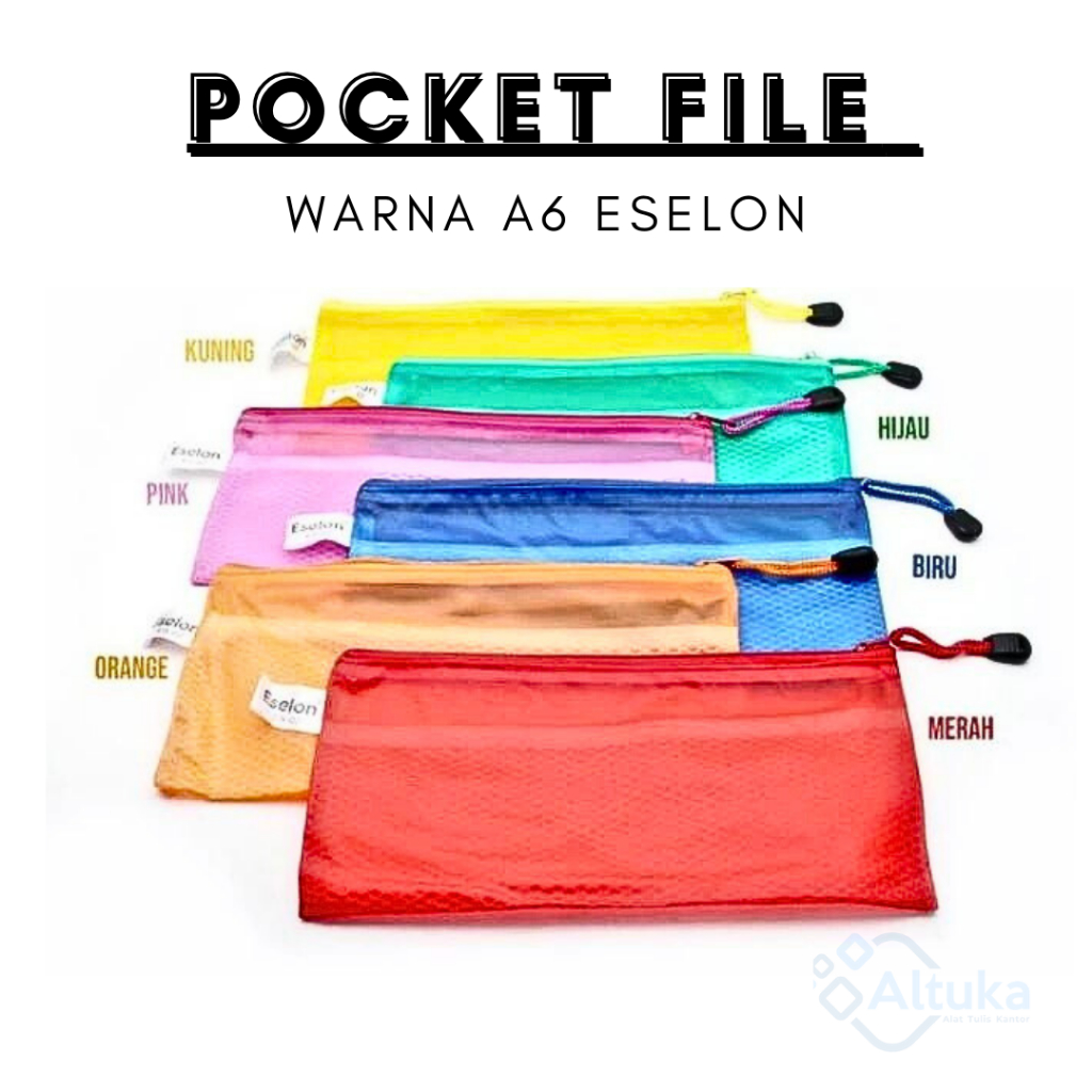 Jual Map Plastik Pocket File Zipper Ukuran A6 WARNA | Shopee Indonesia