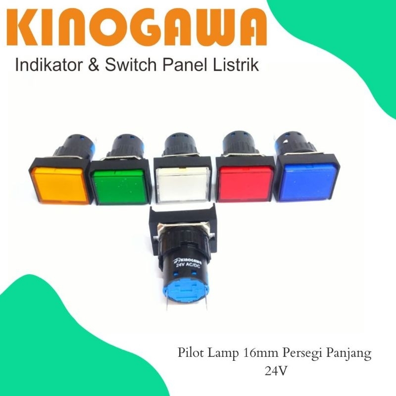 Jual PILOT LAMP LED 16mm 24V Persegi Panjang KINOGAWA - Lampu Panel ...