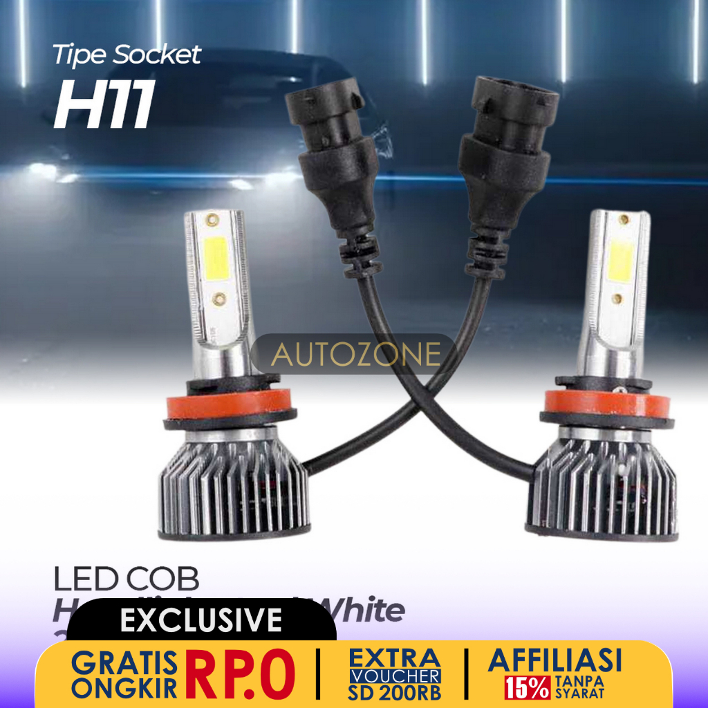 Jual A2D Lampu Depan Mobil LED COB Headlight H11 Cool White 2 PCS ...