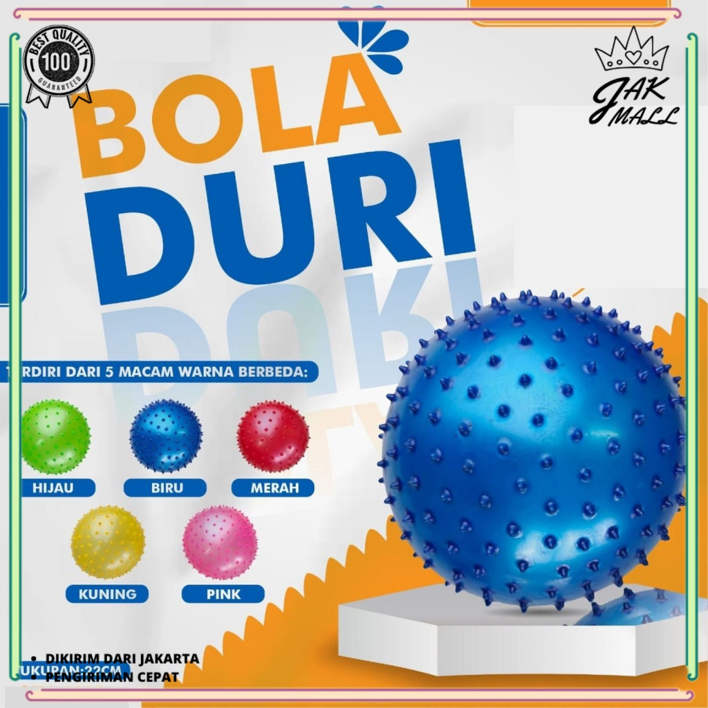 Jual Mainan Bola Karet Duri Mainan Sepak Bola Pompa Bola Duri 20cm JM ...
