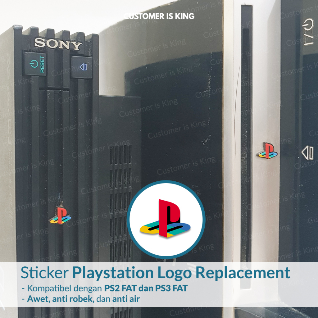 Jual Stiker Sticker Playstation Logo Replacement Pengganti PS2 PS3 FAT ...