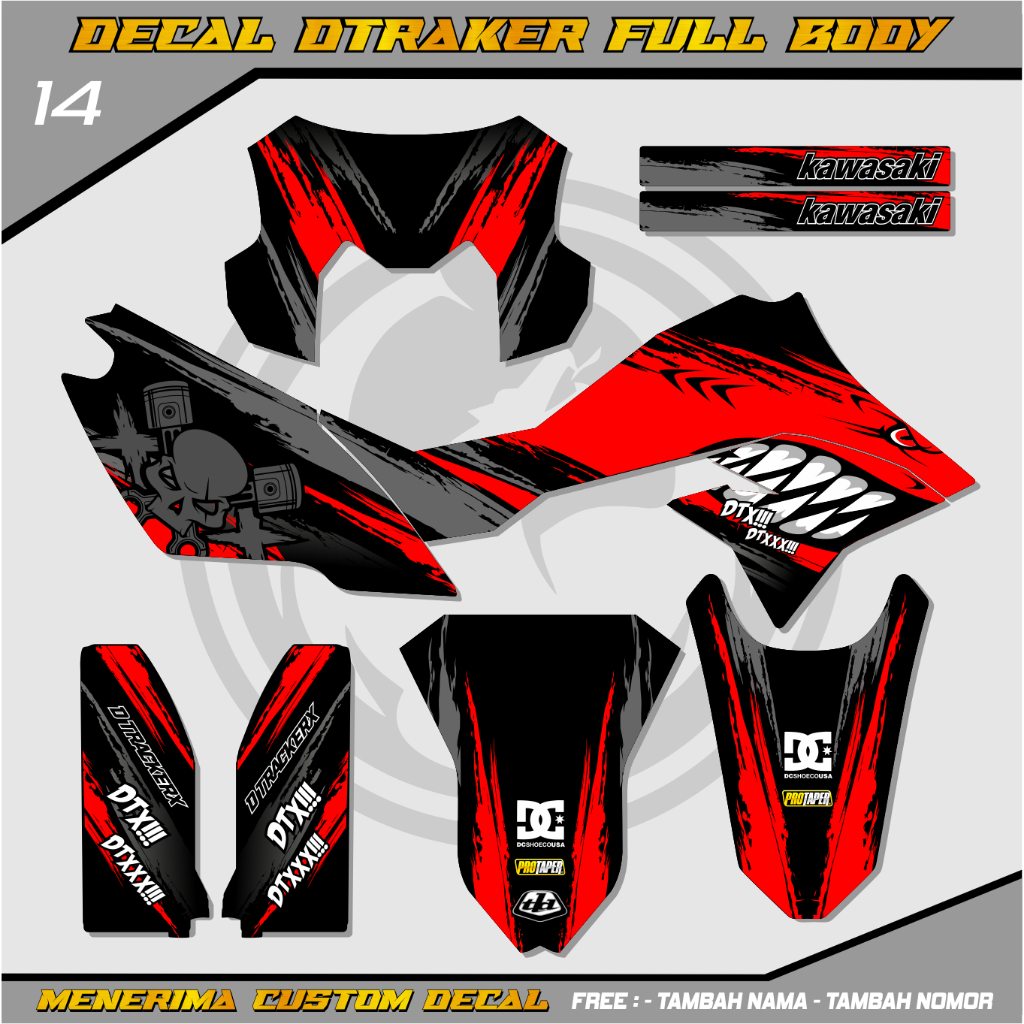 Jual Dekal Sticker Dtracker Dtx New Hologram 150 Full Body Merah ...