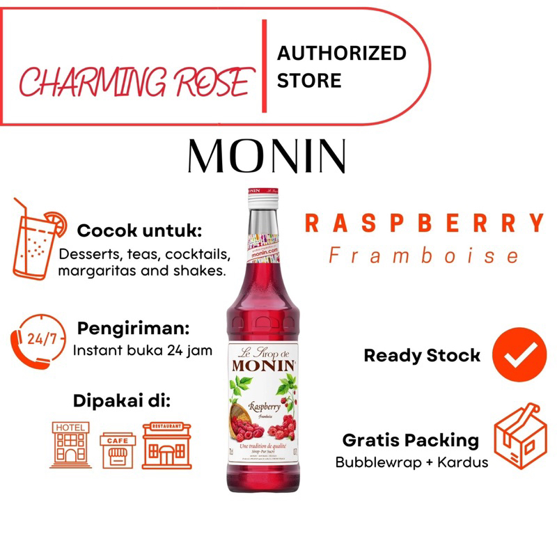 Jual Monin Raspberry Syrup 700ml Sirup Rasberi Minuman | Shopee Indonesia