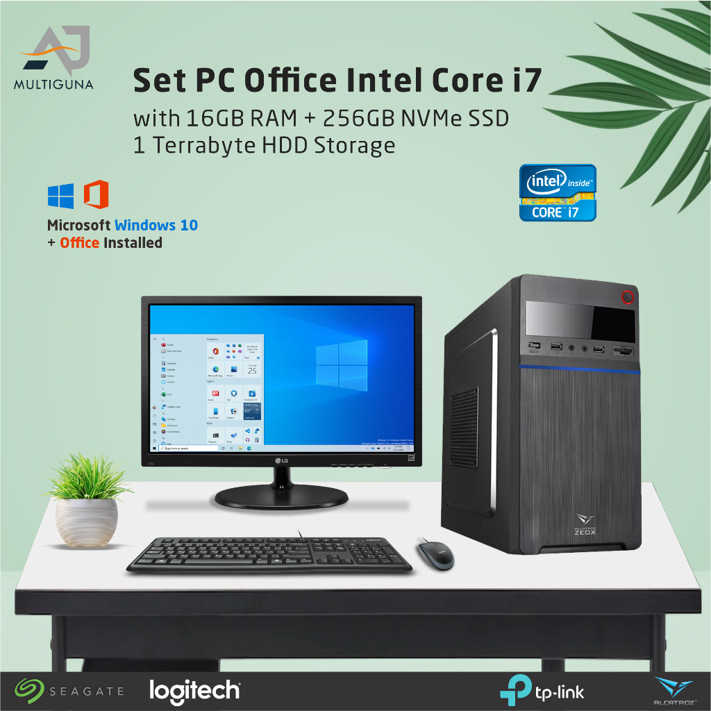 Jual Set PC Komputer Intel Core i7 RAM 16GB SSD Rakitan Office | Shopee Indonesia