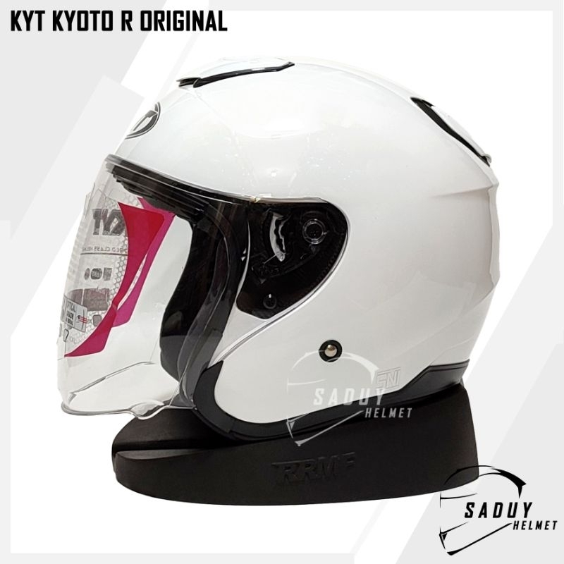 Jual KYT KYOTO R SOLID WHITE - HELM KYT KYOTO R POLOS PUTIH ORIGINAL ...