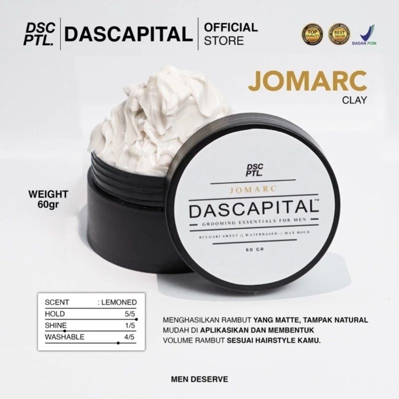 Jual Dascapital Jomarc Clay Travel Pack 60gr Gram Gr Pomade Minyak ...